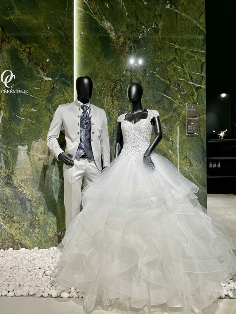 Costume gris satine - Ongi Cérémonie